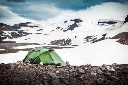 Snowy camping store